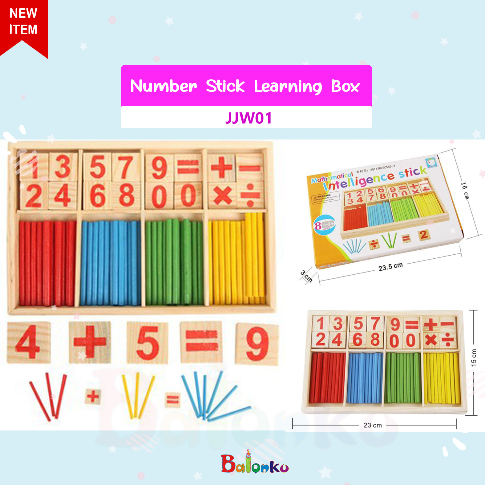 Number Stick Learning Box JJW01 | Bali Baby Shop